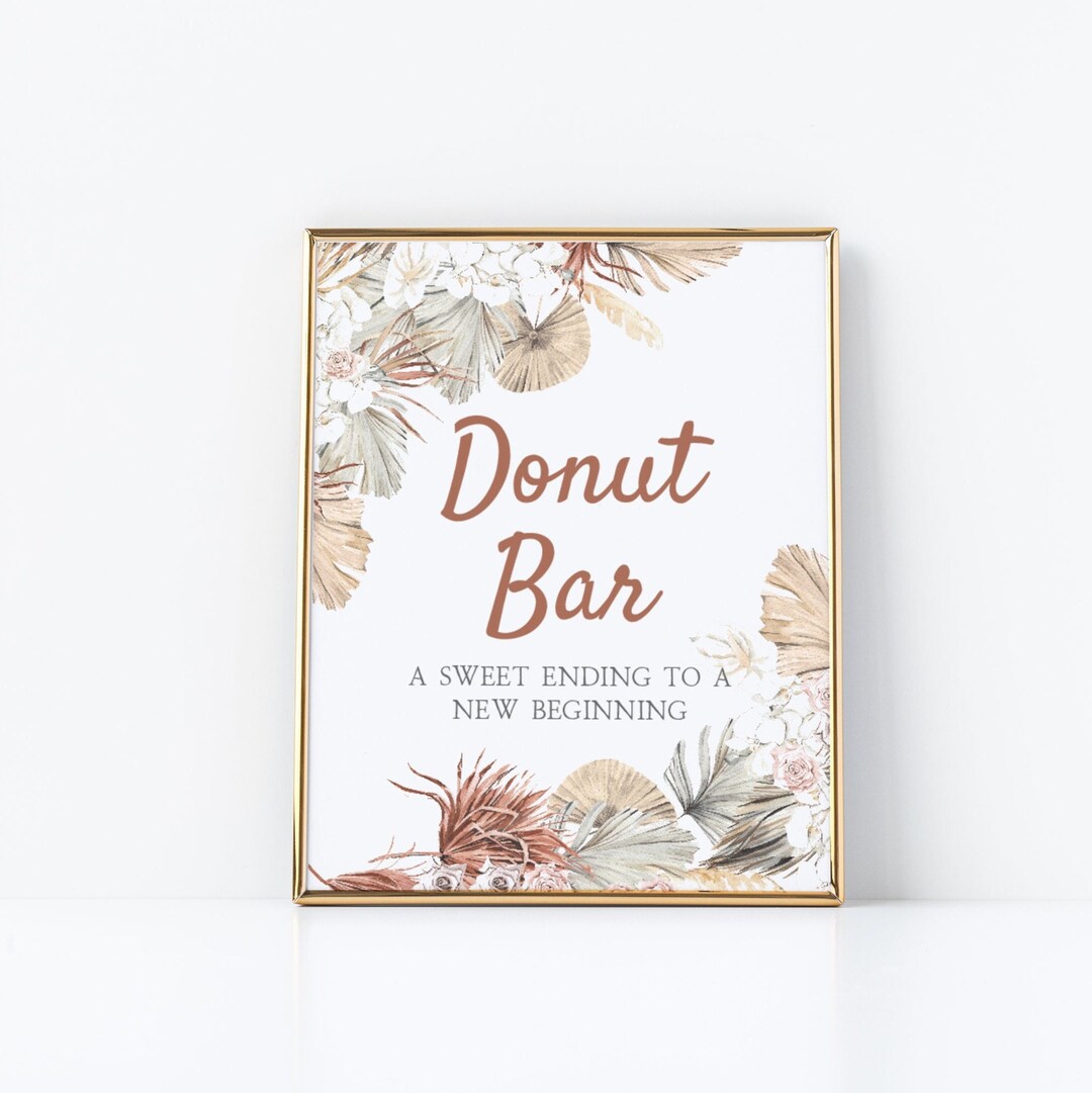Boho Donut Bar Printable Sign LANA, Dessert Table Sign, Wedding Donut ...