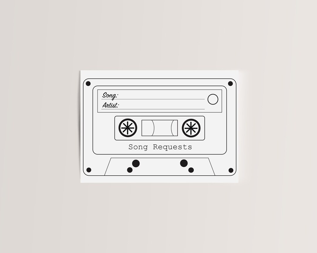 Printable Mixtape Song Request Card | DJ Request Card, Wedding Song ...