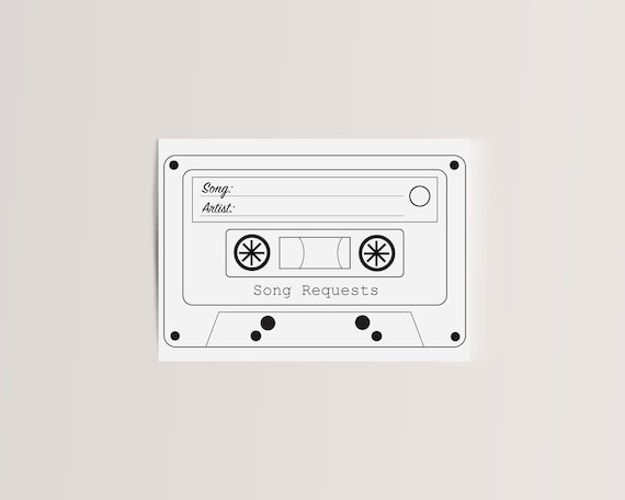 Printable Mixtape Song Request Card DJ Request Card Wedding - Etsy
