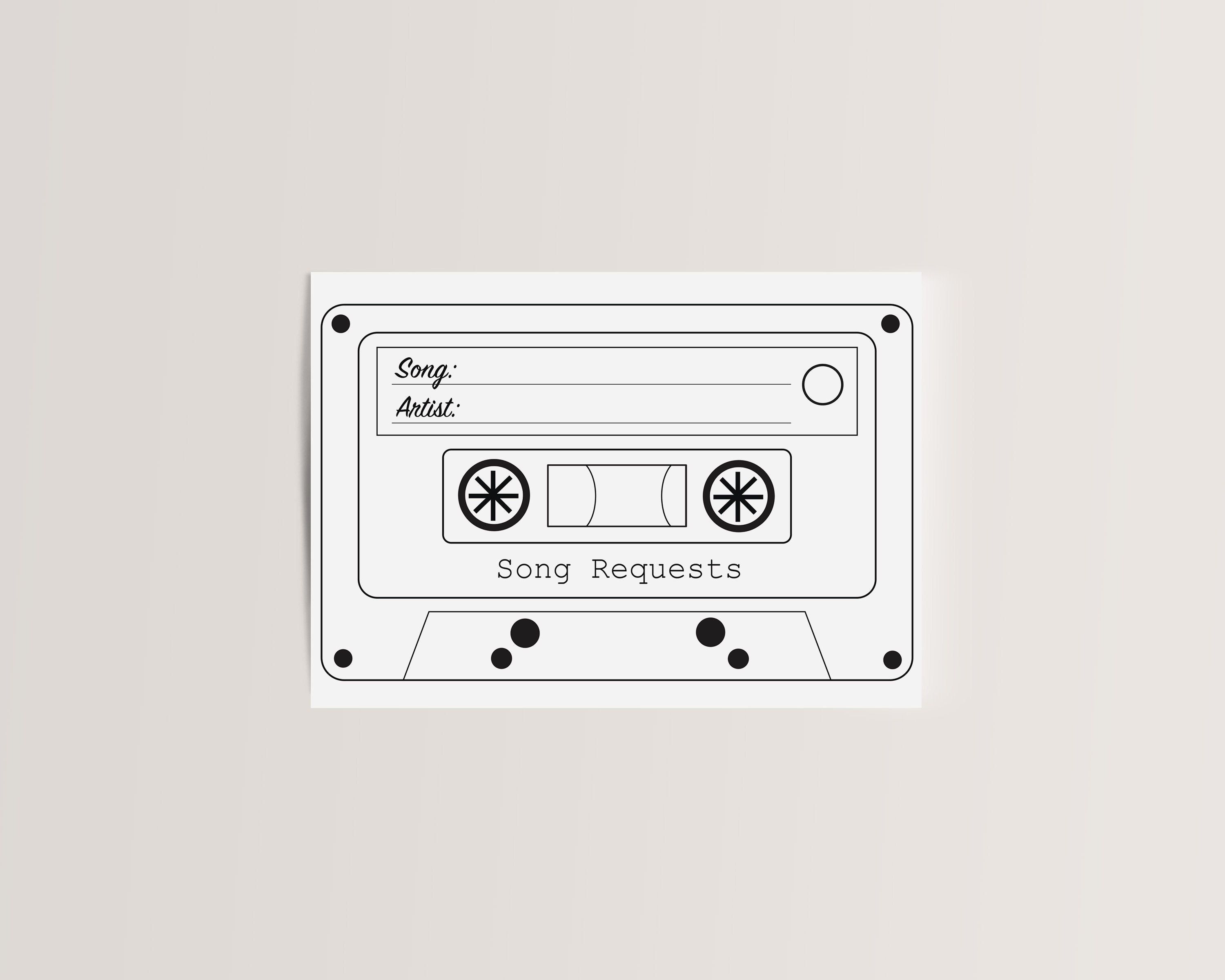 Printable Mixtape Song Request Card DJ Request Card Wedding - Etsy