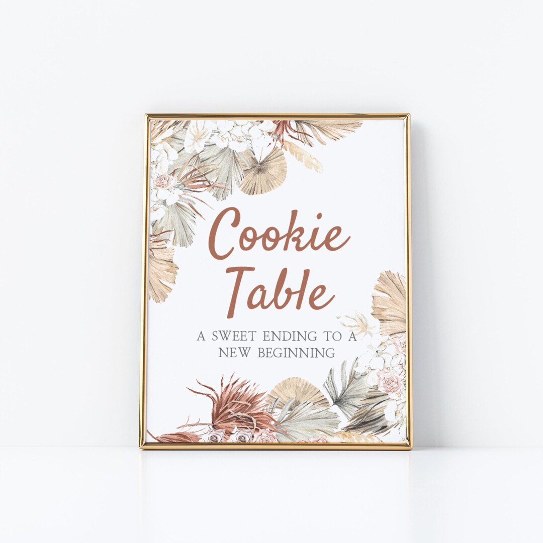Boho Cookie Table Printable Sign | LANA, Cookie Bar Sign, Dessert Table ...