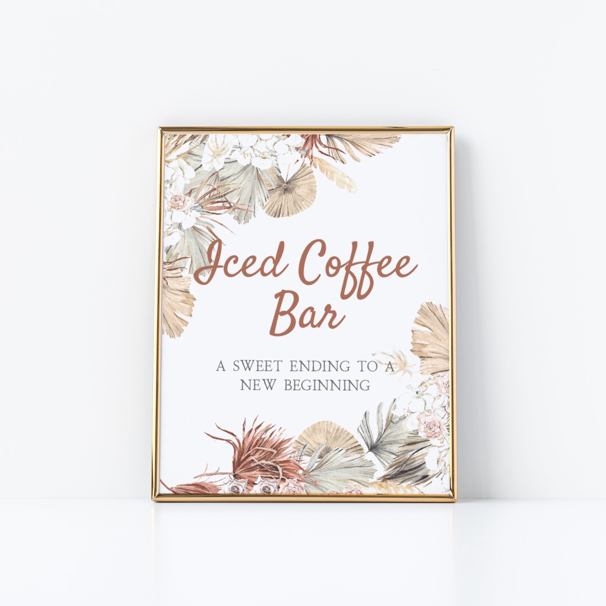 Boho Iced Coffee Bar Sign LANA Printable Coffee Sign - Etsy