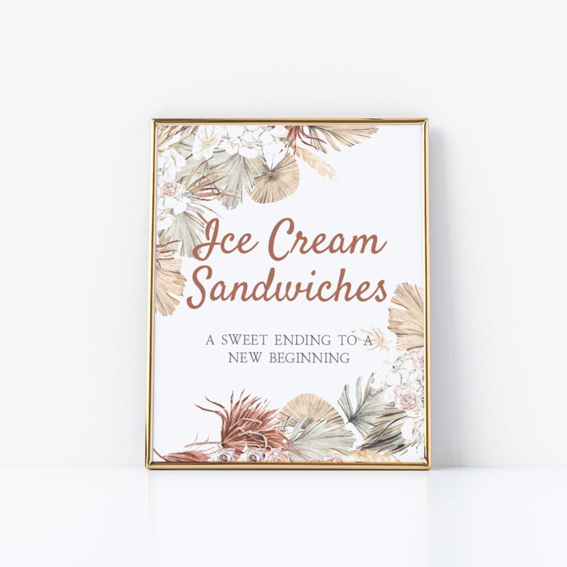 Boho Ice Cream Sandwiches Sign LANA Printable Wedding Sign - Etsy