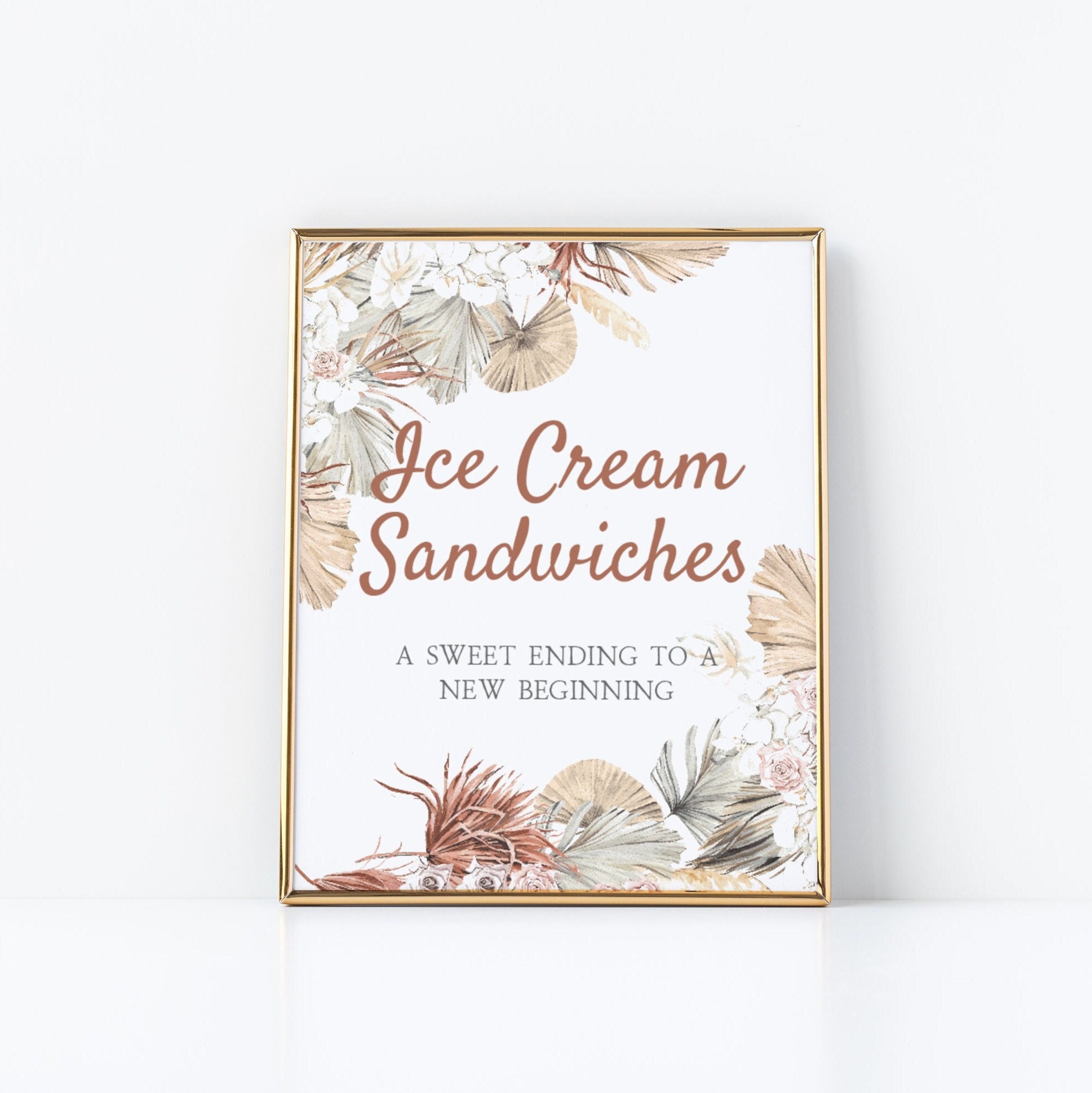 Boho Ice Cream Sandwiches Sign | LANA, Printable Wedding Sign, Dessert ...