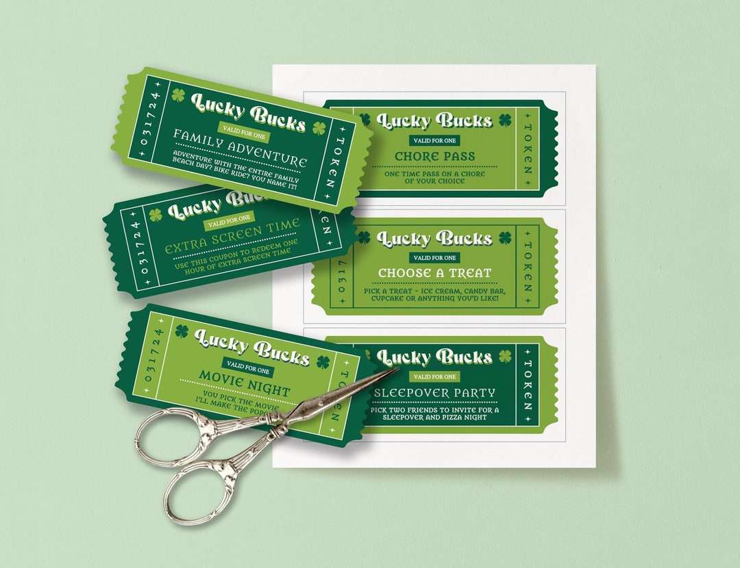 Lucky Bucks Customizable Coupons for St Patrick's Day | Printable ...