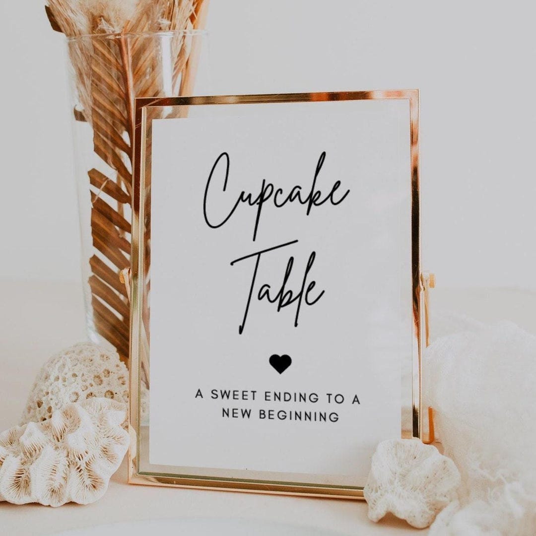 Cupcake Table Sign | Luna, Dessert Table Sign, Wedding Cupcake Sign ...
