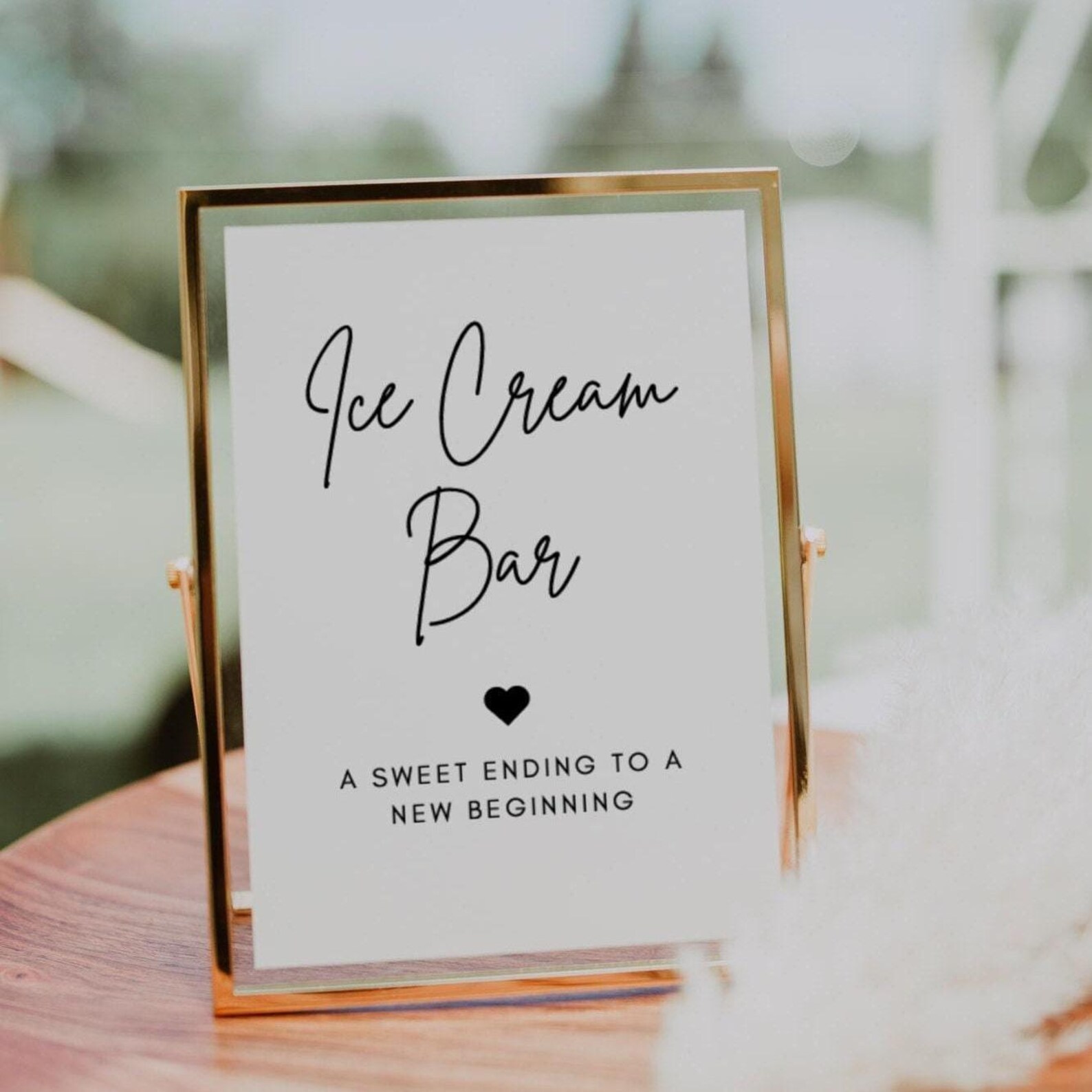 Minimalist Ice Cream Bar Sign | Luna, Ice Cream Table Sign, Instant ...