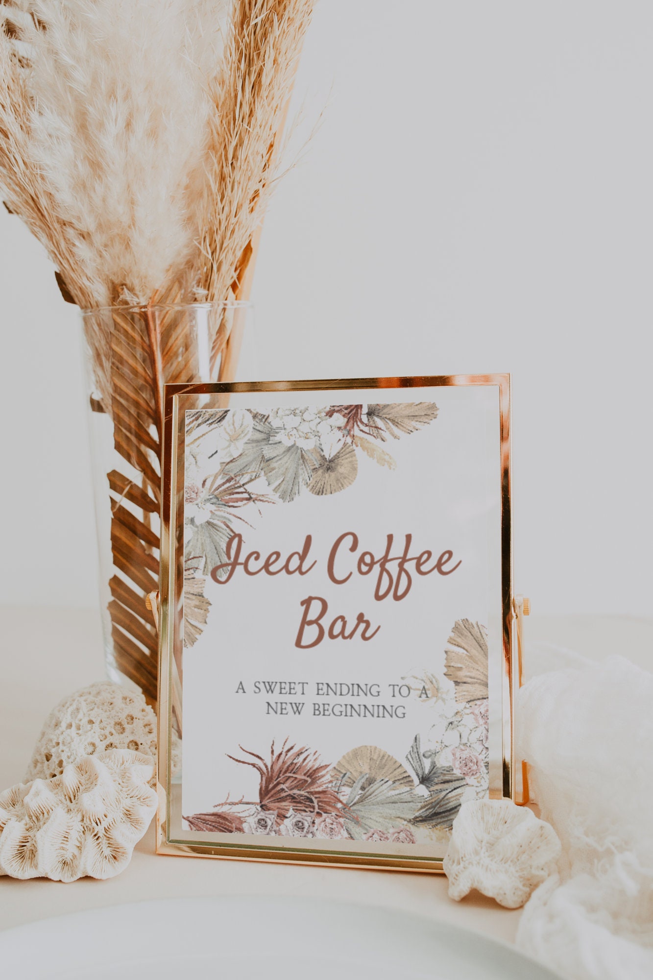 Boho Iced Coffee Bar Sign LANA Printable Coffee Sign - Etsy