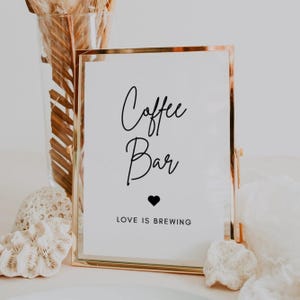 Minimalist Coffee Bar Sign | Luna, Coffee Table Sign, Instant Download ...