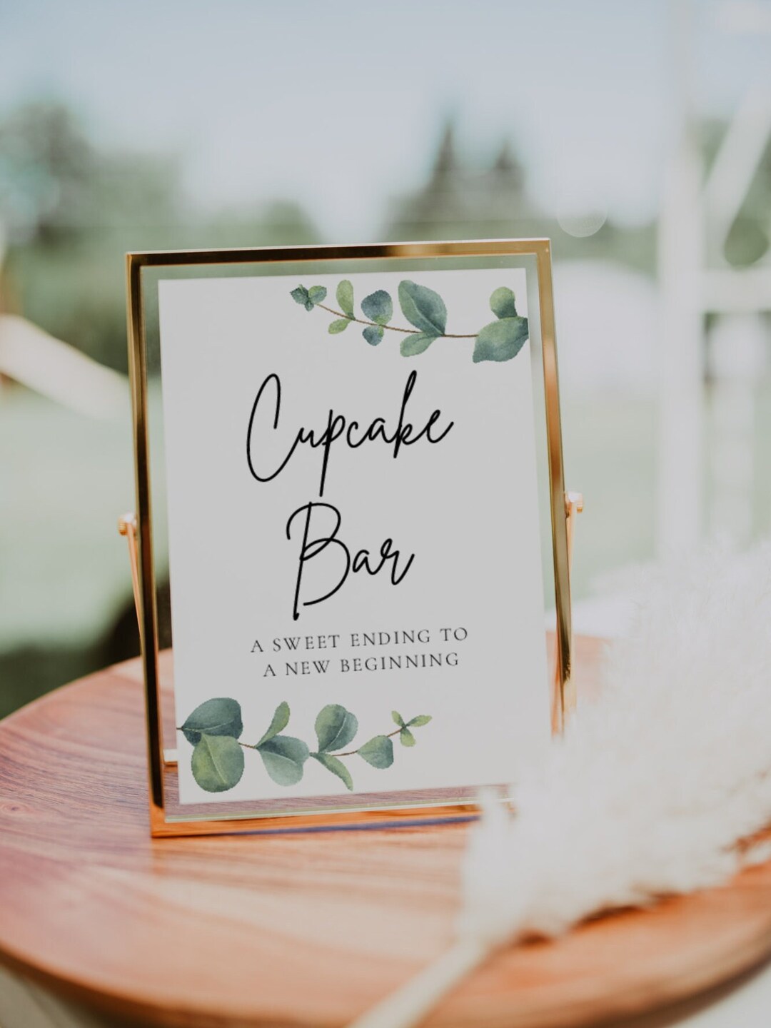 Eucalyptus Cupcake Bar Sign | Wedding Dessert Bar Sign, Printable ...