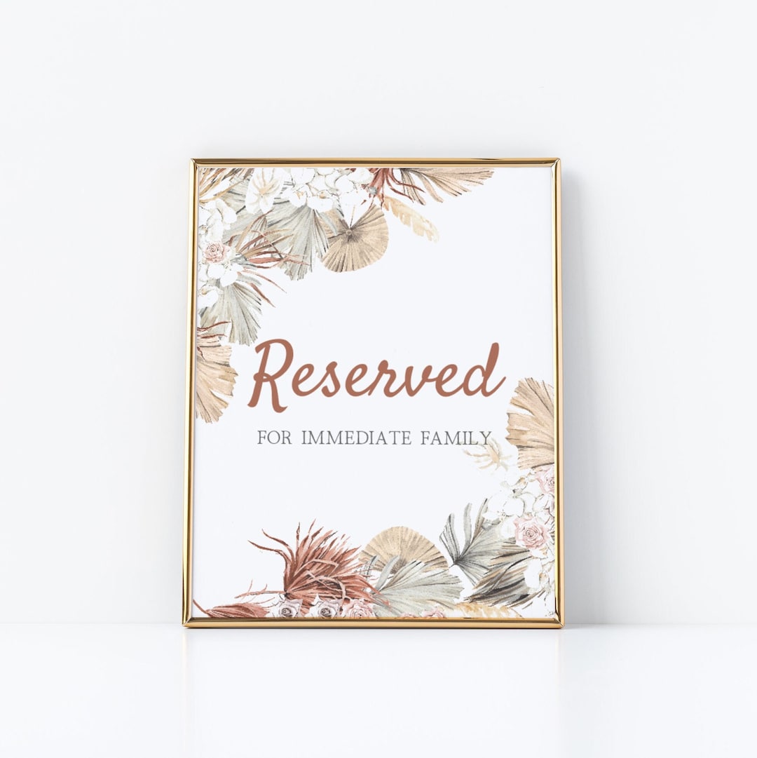 Boho Reserved Seating Sign | LANA, Printable Reserved Sign for Wedding ...