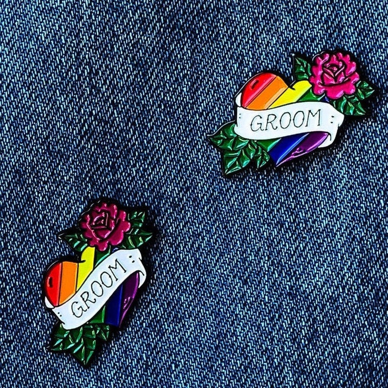 Pride Groom Tattoo Enamel Pin Bachelor Party Pin Groom Gift - Etsy