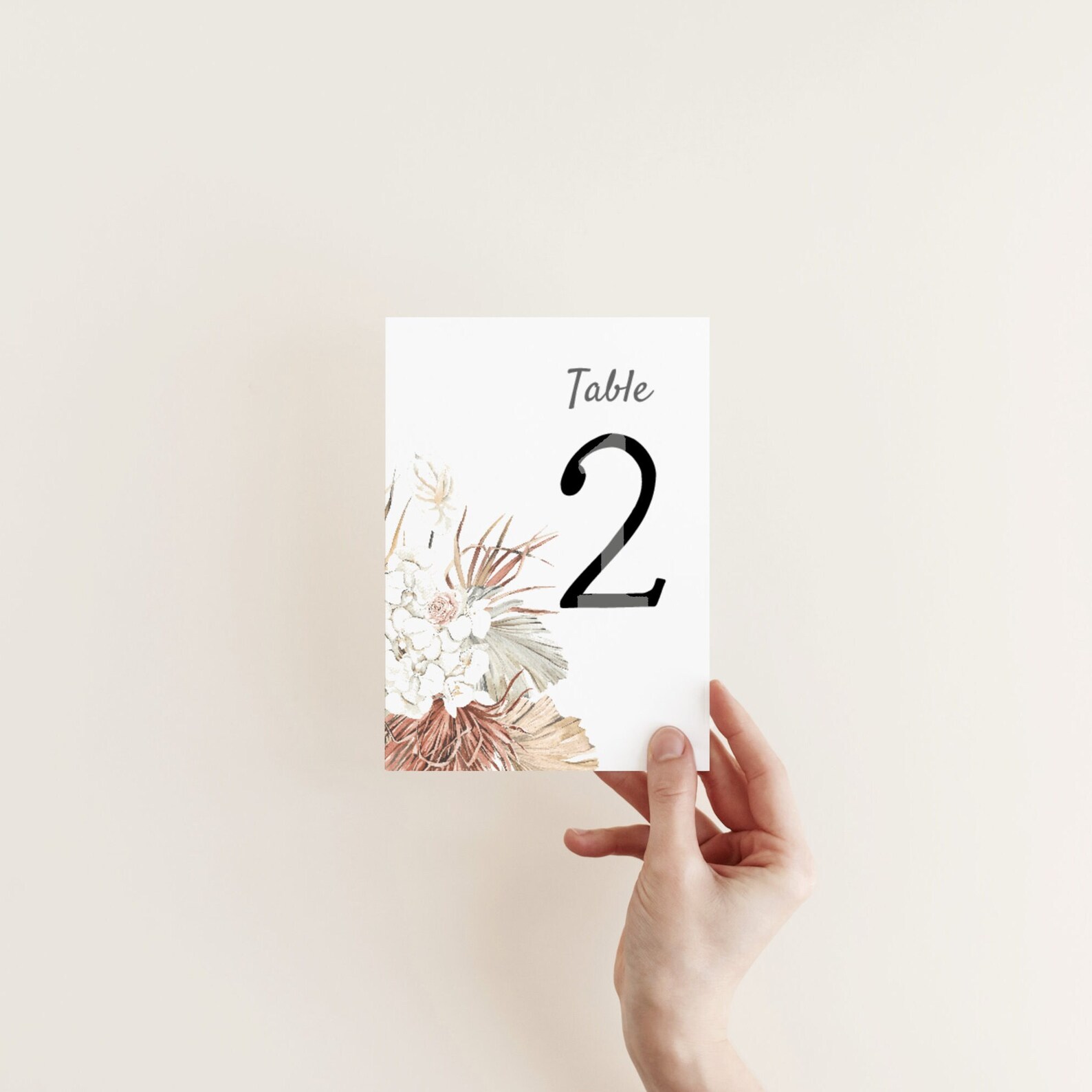 Boho Wedding Table Number Template | LANA, Pampas Wedding Table Numbers ...