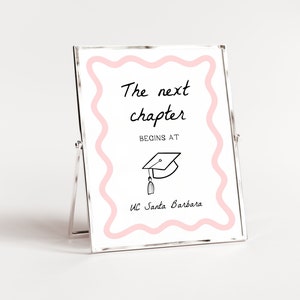Graduation Next Chapter Begins at Sign | Graduation Party Signs, Grad ...
