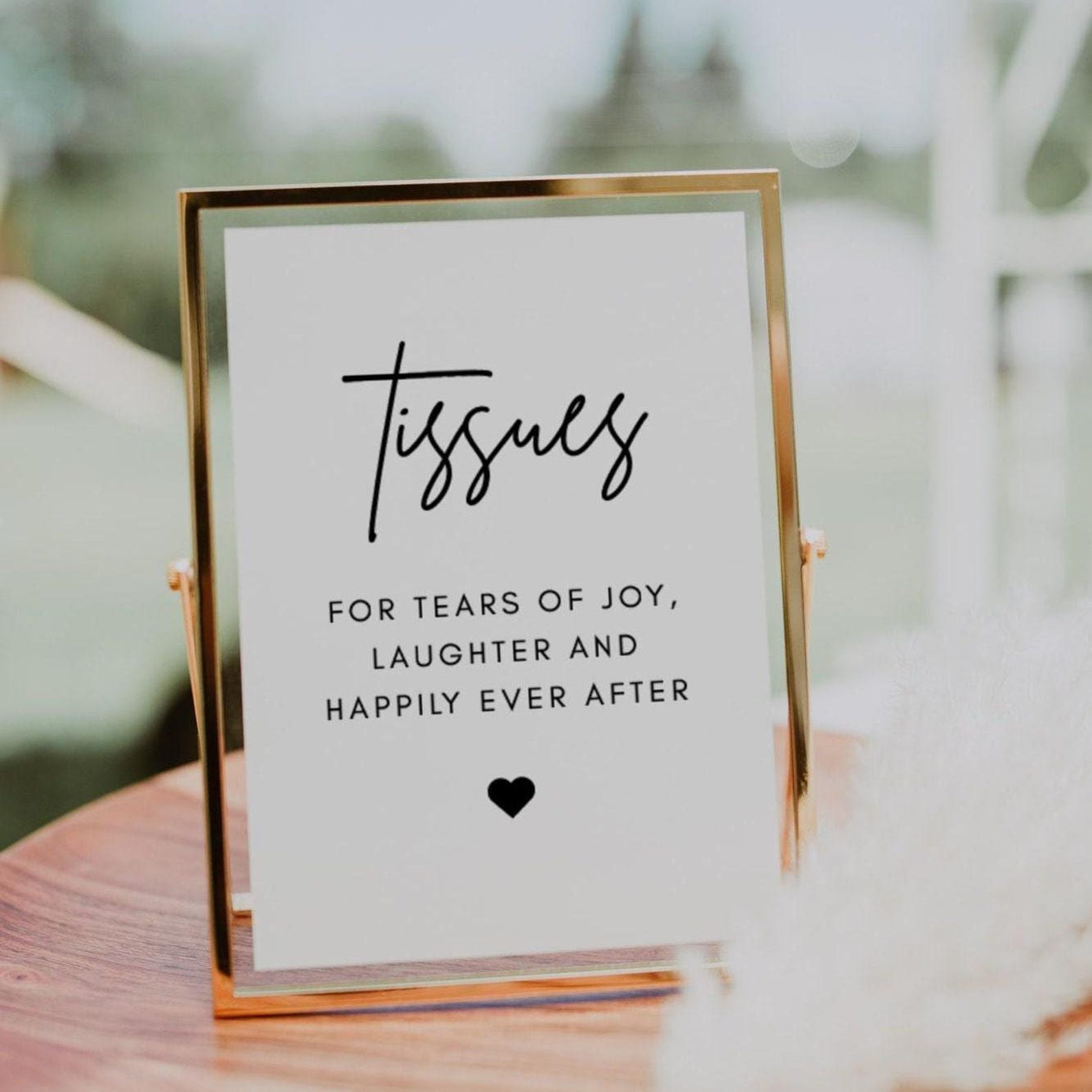 Minimalist Wedding Tissues Sign | Luna, for Your Tears of Joy, for Your ...