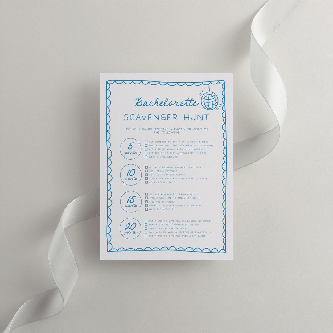 Scavenger Hunt Bachelorette Party Game | Hen Party Games, Hand Drawn ...