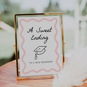 Graduation Sweet Table Sign | Dessert Table, A Sweet Ending to a New ...