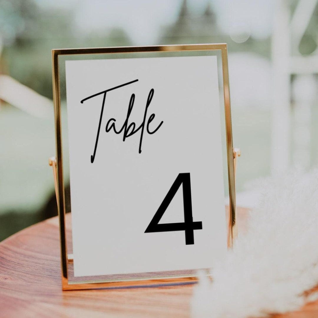 Minimalist Wedding Table Number Template | Printable Wedding Table ...