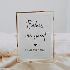 Babies Are Sweet Printable Sign Luna, Baby Shower Favor Sign, Dessert ...