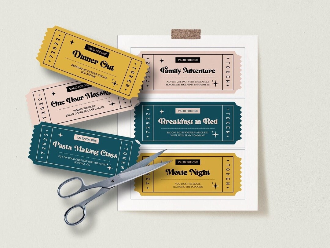 Retro Editable Coupon Template Printable Birthday Coupons, Anniversary ...