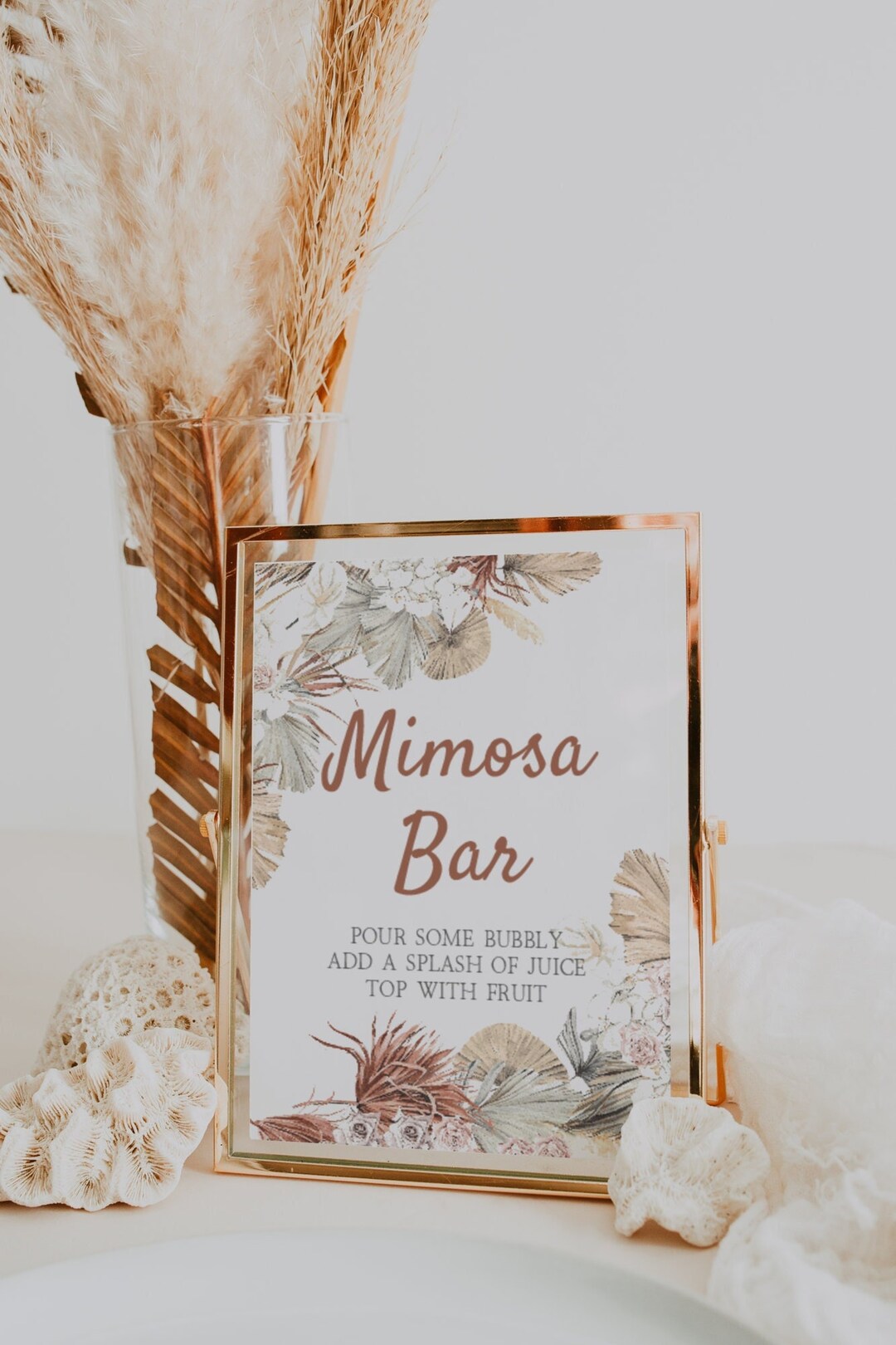 Boho Mimosa Bar Printable Sign | LANA, Bridal Shower Mimosa Bar Sign ...
