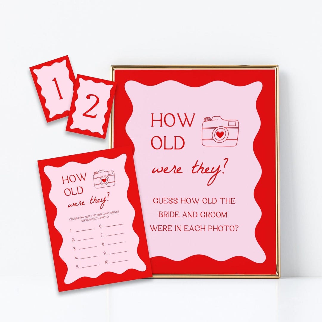 How Old Were the Bride and Groom Game | Bridal Shower Game, How Old ...