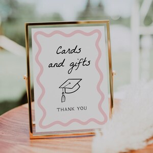 Cards and Gifts Graduation Party Sign | Graduation Sign Template, Gift ...