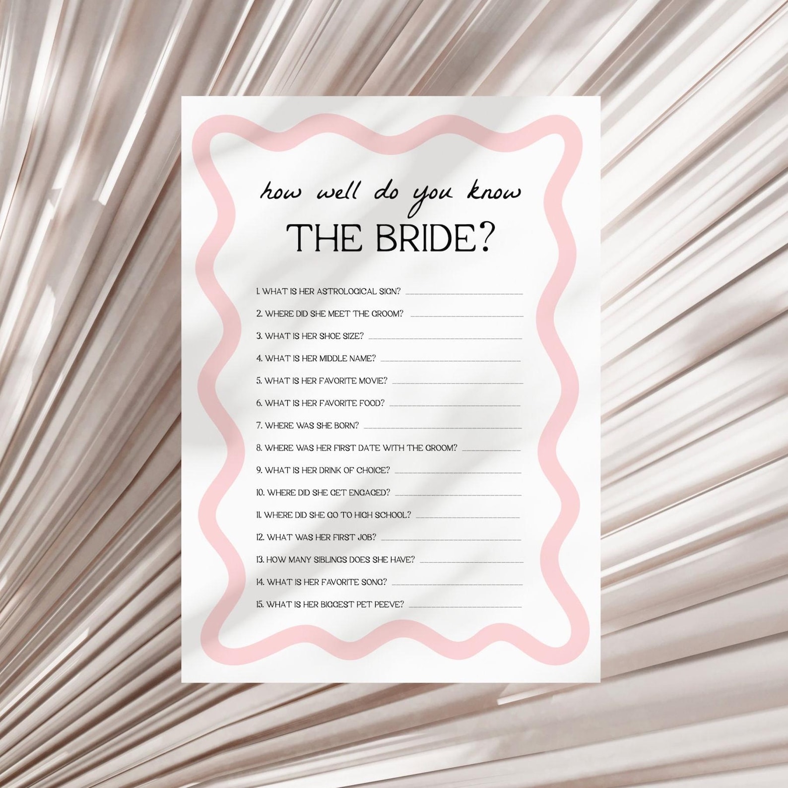 How Well Do You Know the Bride | Bridal Shower Game, Who Knows the ...