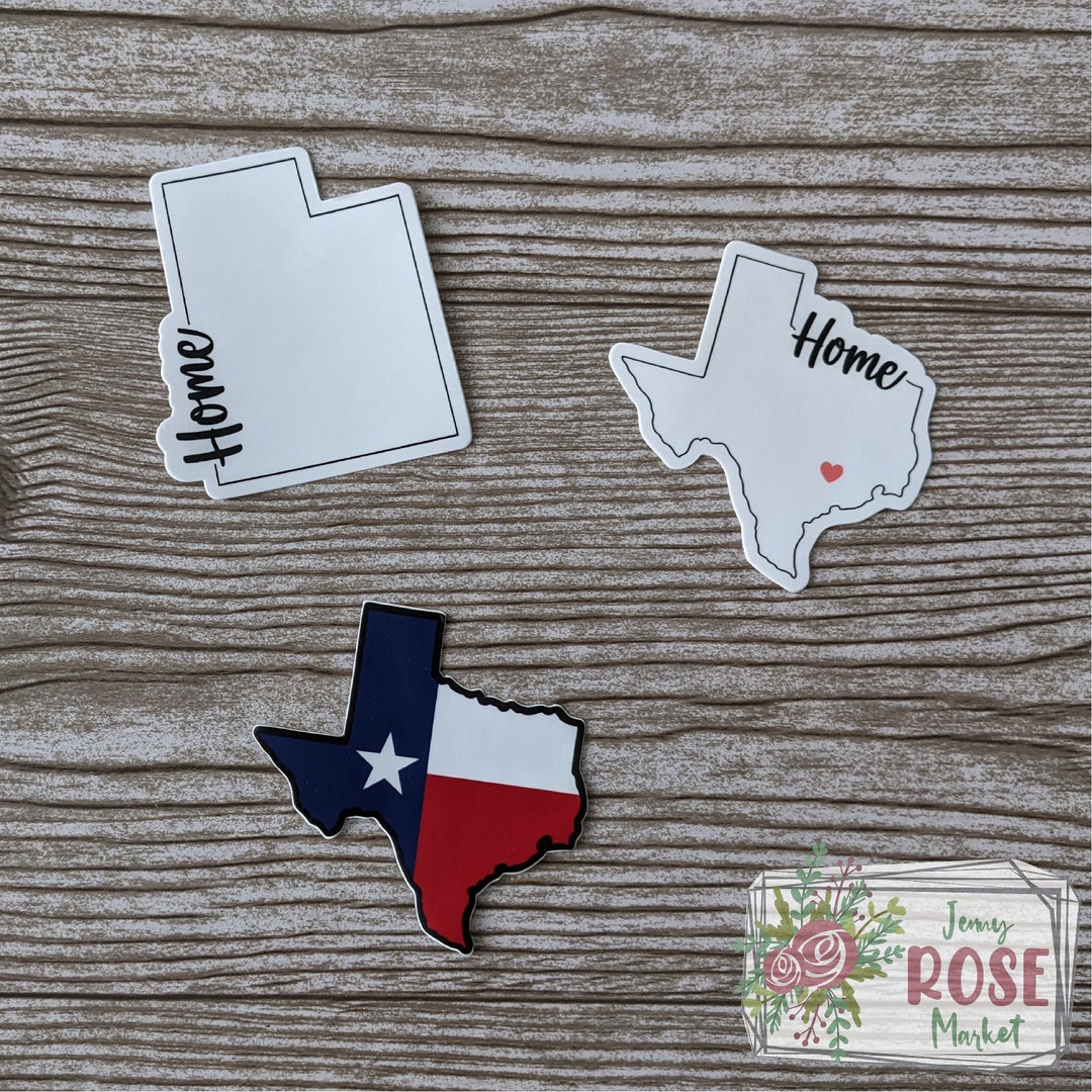 Utah and Texas State Stickers, Laptop Sticker, Water Bottle Sticker - Etsy