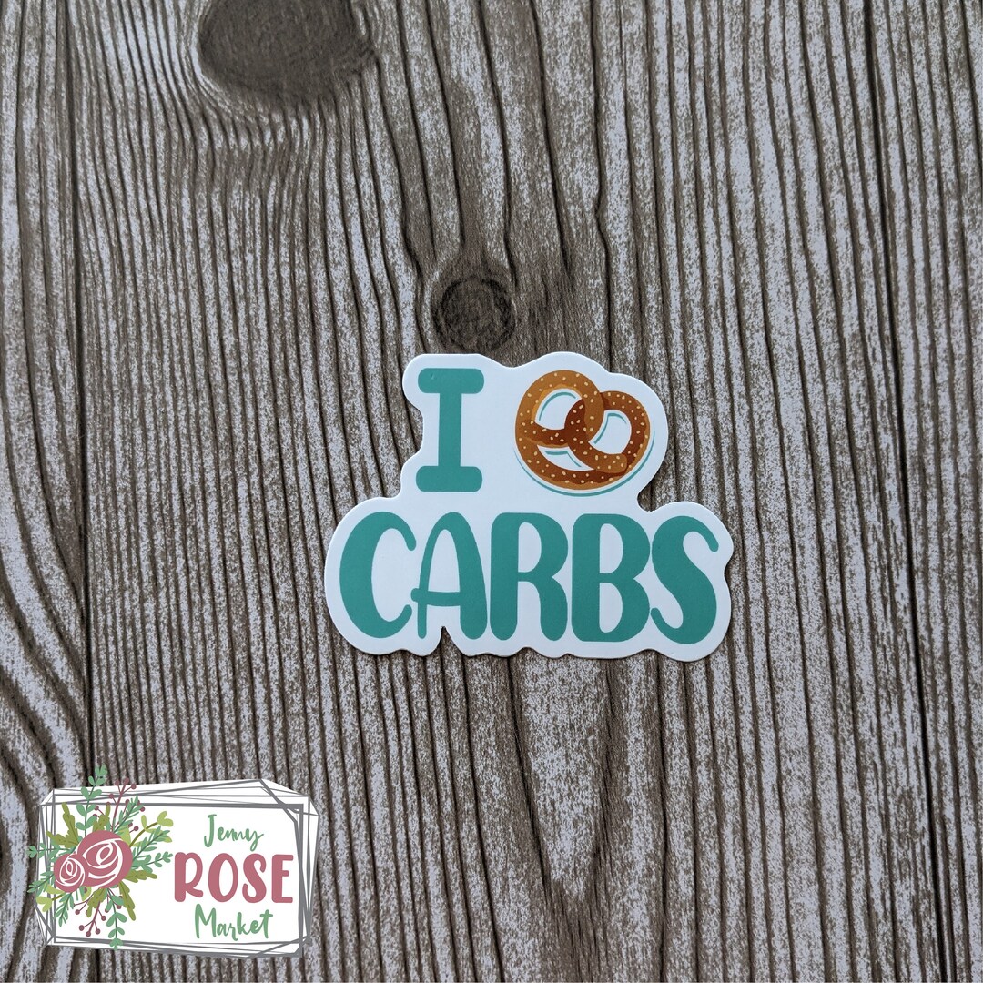 I Love Carbs Stickers, Laptop Sticker, Water Bottle Sticker - Etsy