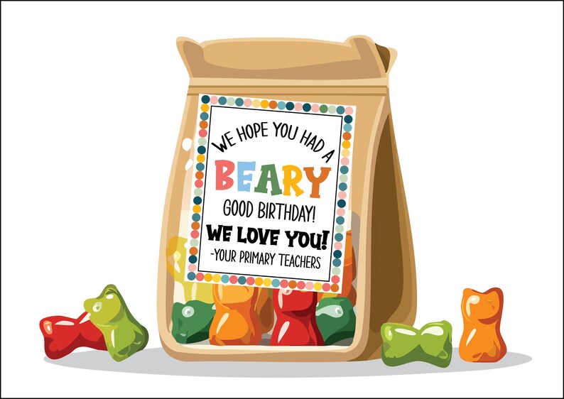 Hope You Had a BEARY Good Birthday - Primary Printable - Etsy