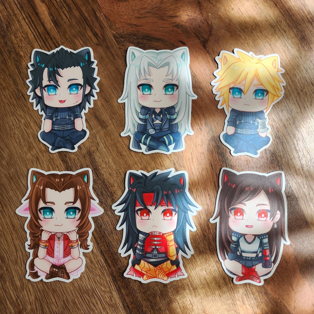 FFVII - Cloud, Sephiroth, Tifa, Aerith, Zack, Vincent Stickers | Dye ...