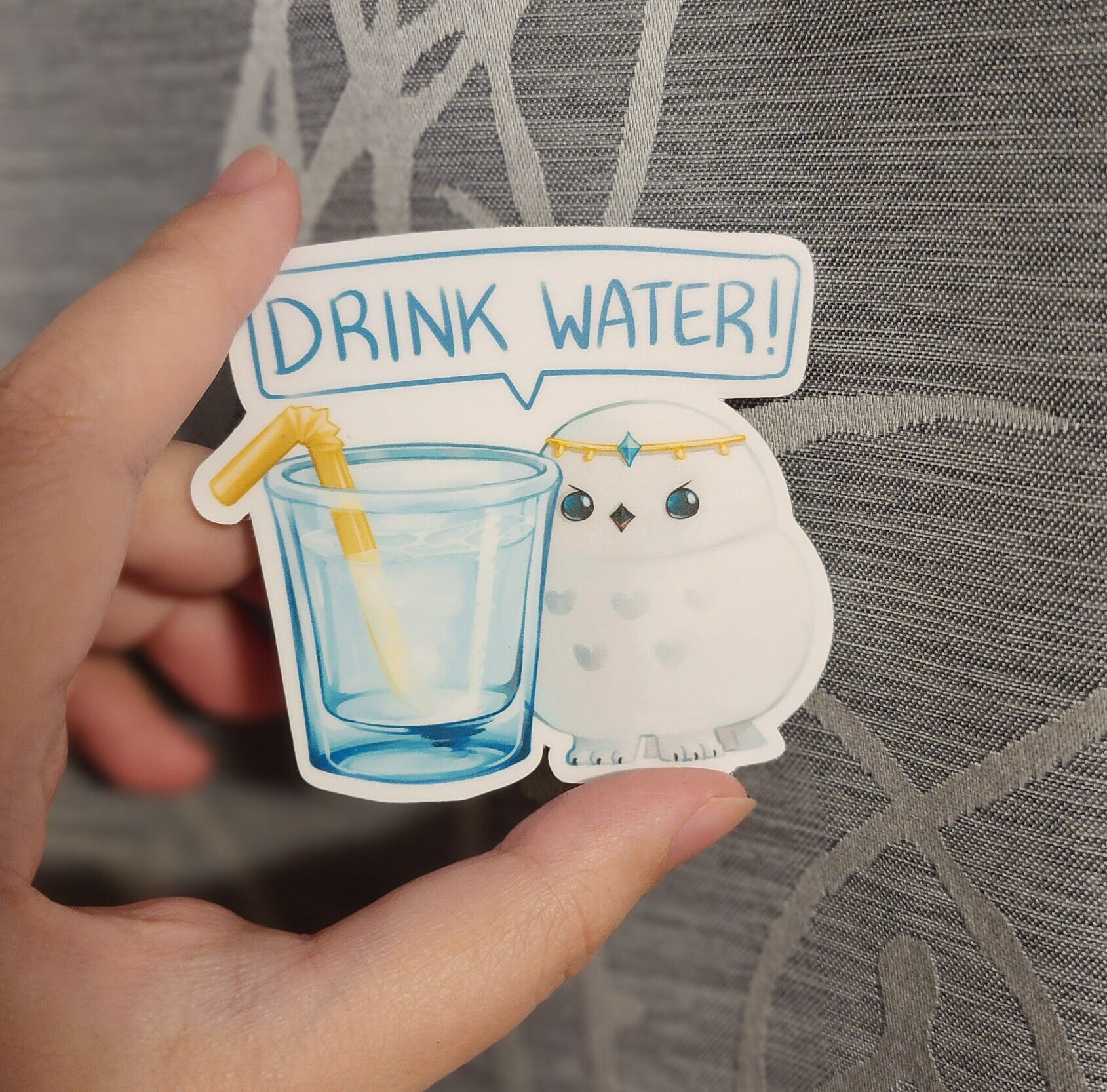 Drink Water Motivation Meme Dye Cut Vinyl Sticker 3 Owl Stickers ...