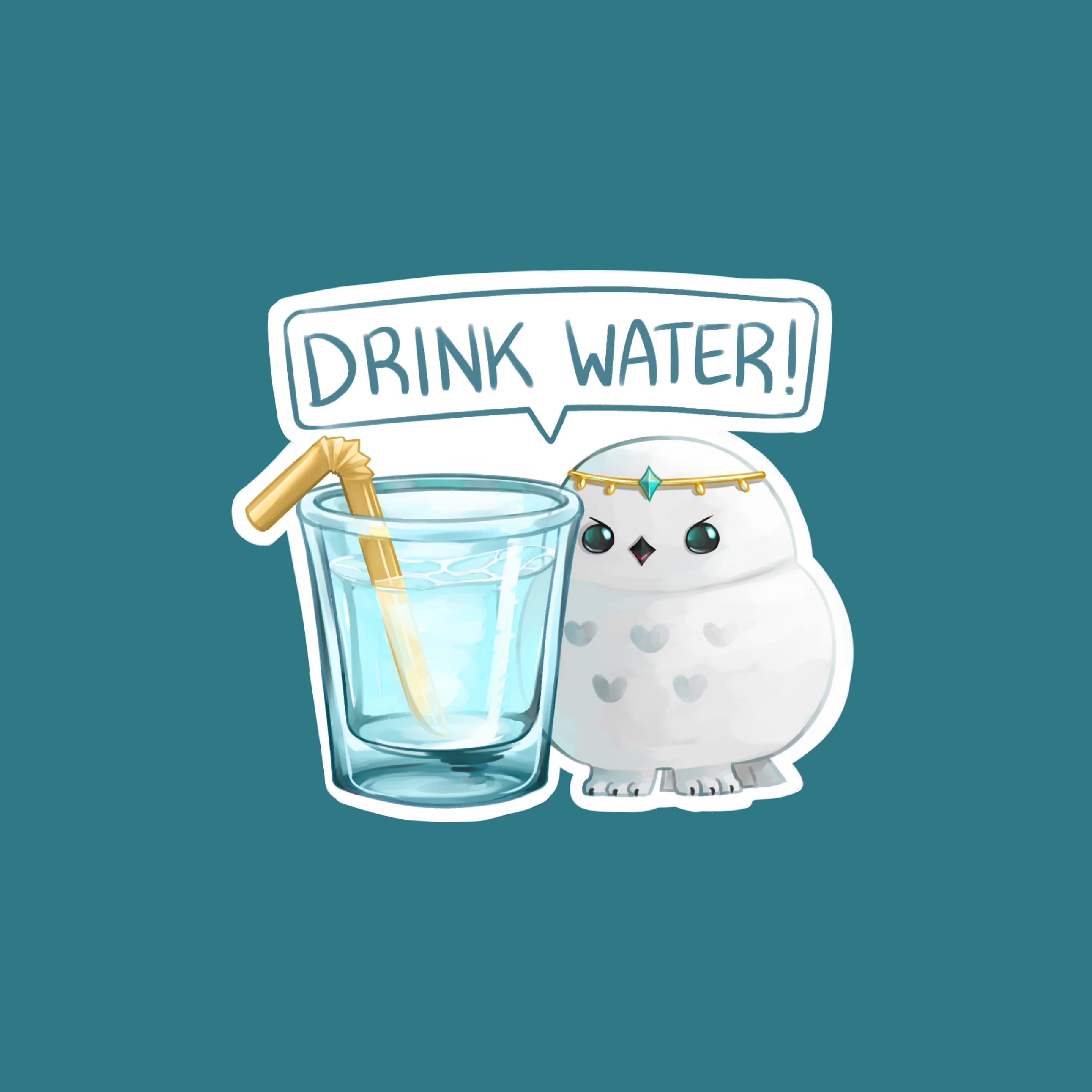 Drink Water Motivation Meme Dye Cut Vinyl Sticker 3 Owl Stickers ...