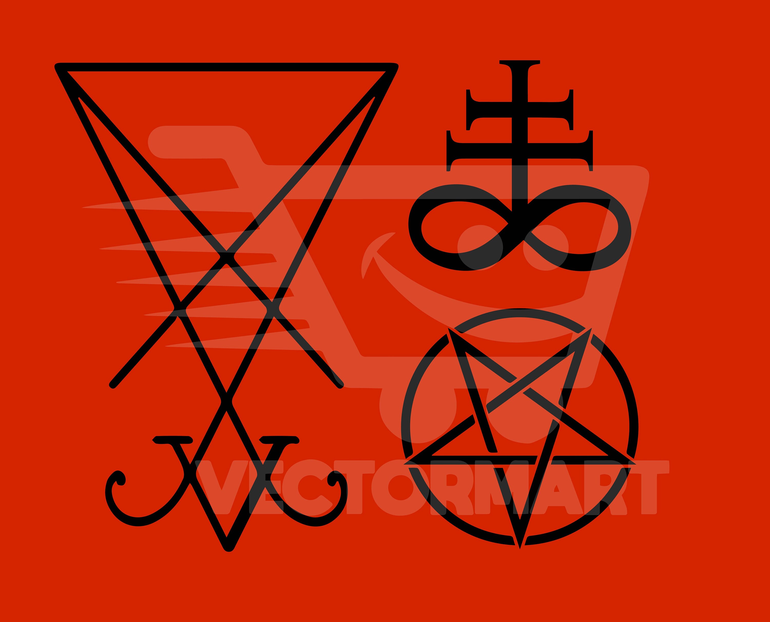 Occult Leviathan Pentagram Lucifer Art SVG PDF EPS Png | Etsy