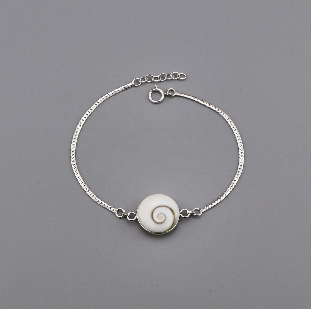 14mm Round Swirl Shell Shiva Eye Bracelet, Shiva Eye Shell Bracelet ...
