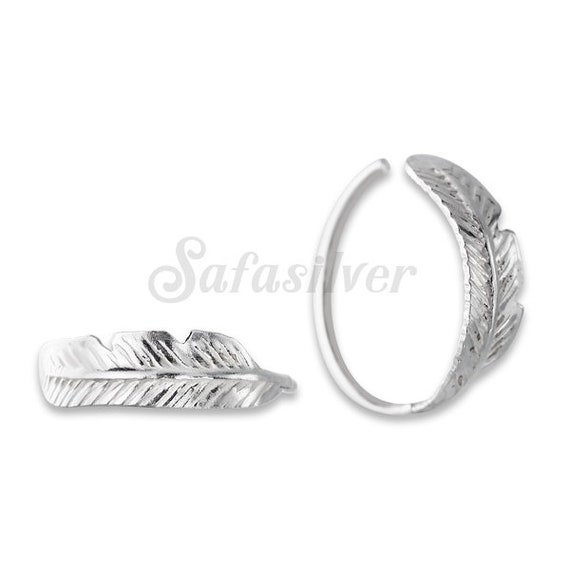 Dainty Feather Nose Ring Sterling Silver Nose Hoops Silver | Etsy