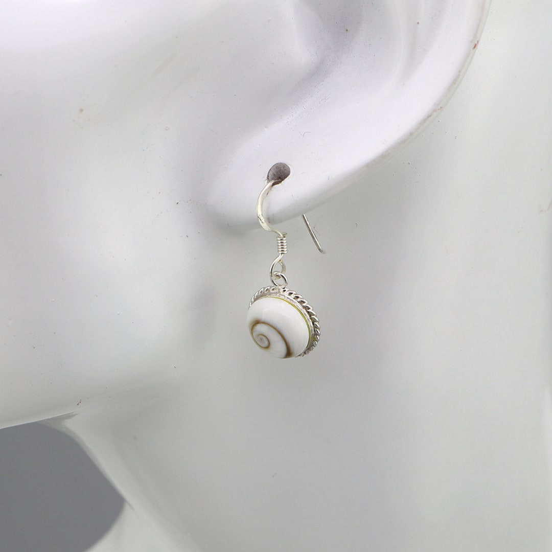 Handmade Versatile Shiva Eye Shell Earrings,round Shiva Eye Shell ...