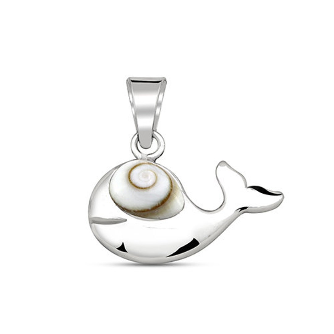 Silver Round Shell Blue Whale Shiva Eye Pendant, 16mm Whale Design ...