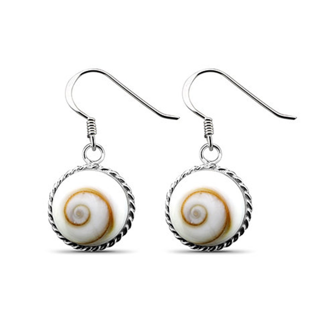 Handmade Versatile Shiva Eye Shell Earrings,round Shiva Eye Shell ...
