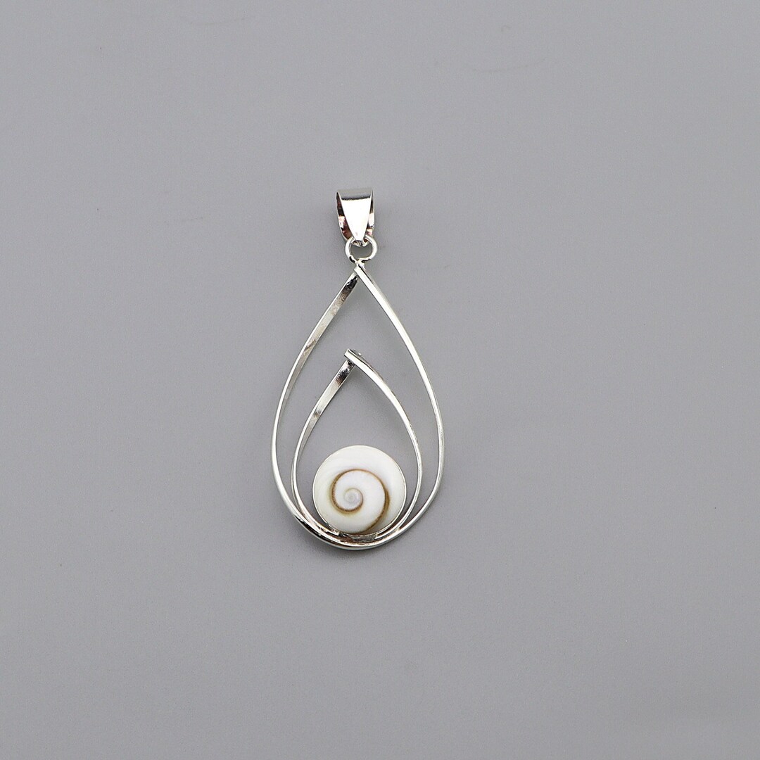 Teardrop Layer Design Shiva Eye Pendant, Round Shell Gemstone Pendant ...