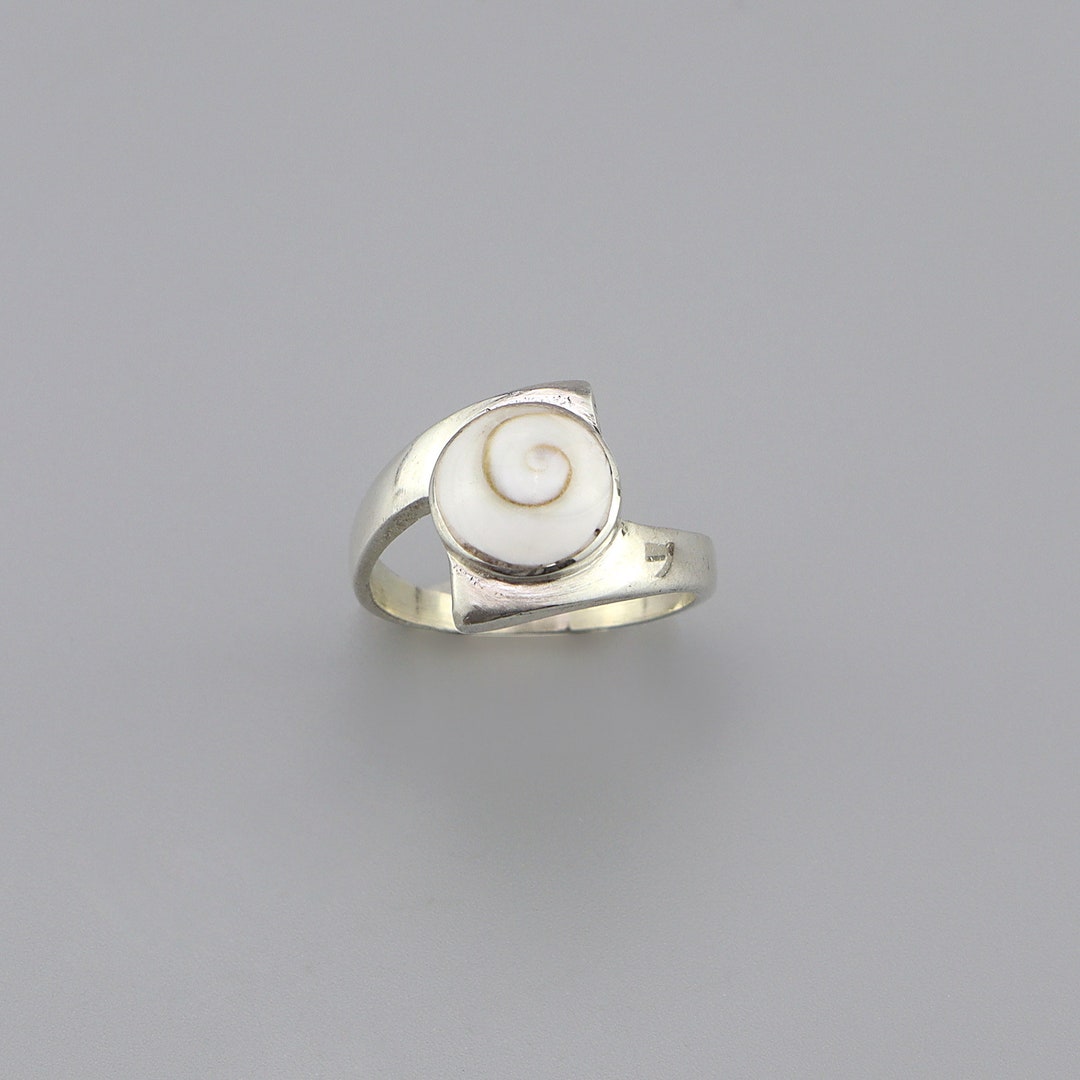 Ancient Shiva Round Shell Eye Ring Silver Jewelry - Etsy