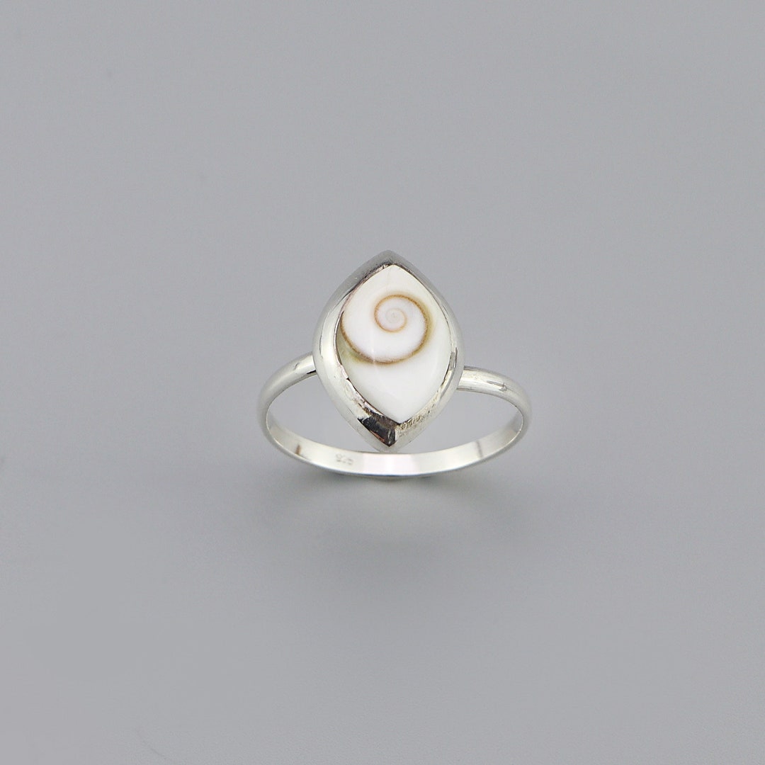 Silver Third Shiva Eye Shell Ring, Shiva Eye Shell Ring, Handcrafted ...