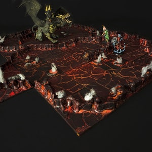Lava Themed Modular Dungeon Tiles for Tabletop Gaming and Dungeons and ...