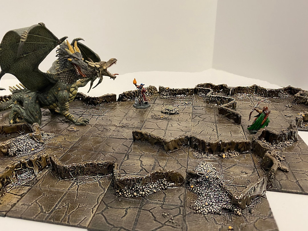 Modular Dungeon Tiles: Laser Engraved With a Selection of Walls, Flat ...