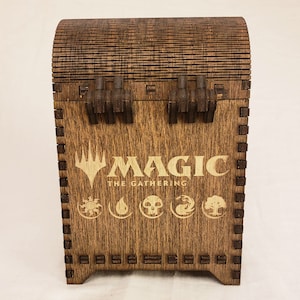 Wooden Handmade Magic the Gathering Deck Box With Living Hinge and ...