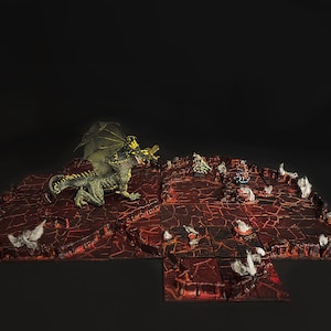 Lava Themed Modular Dungeon Tiles for Tabletop Gaming and Dungeons and ...