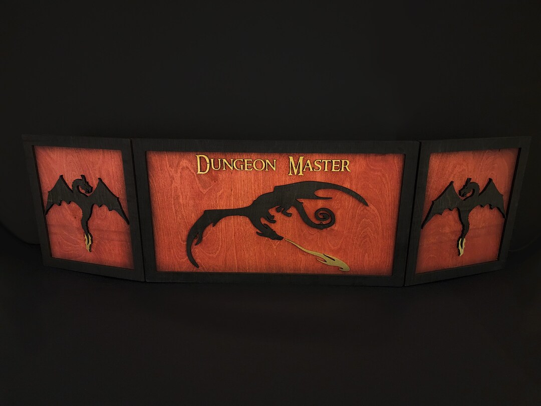 Wooden 3D Dragon Themed Dungeon Master Screen Withy Magnetic Note ...