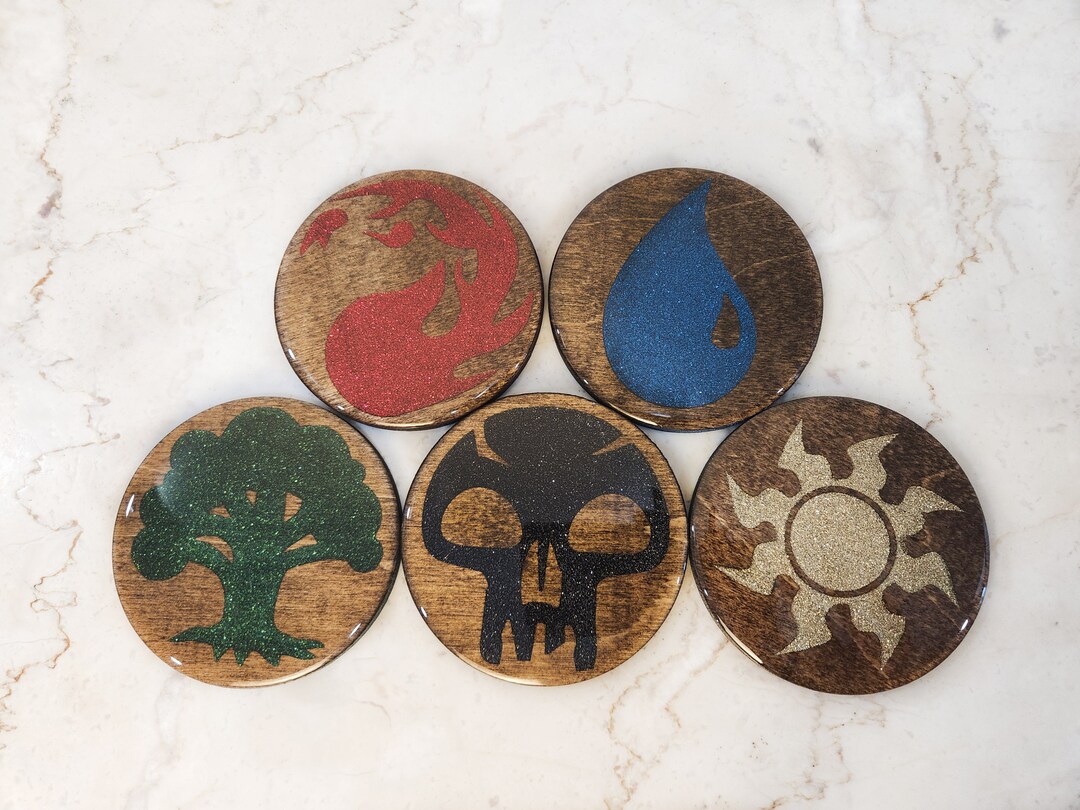 Magic the Gathering Wood and Epoxy Coasters - Etsy