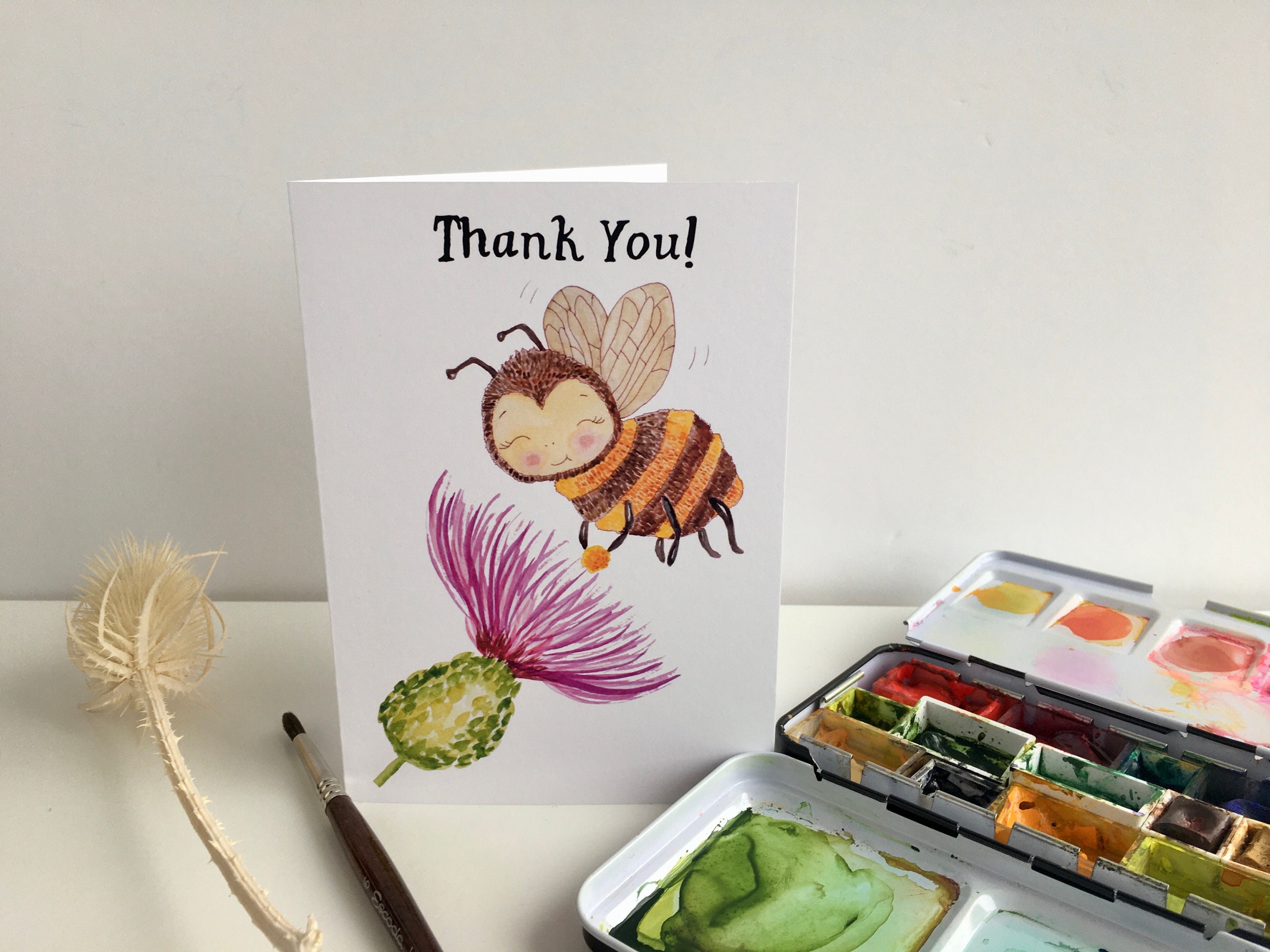 Bumble Bee Thank You Card, Thank You Card, Cute Bee Card, Woodland Card ...